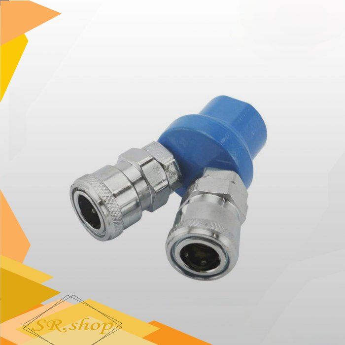 Air Quick Coupler 2 Way Sambungan Selang Angin Coupler 2 Cabang - Blue ...