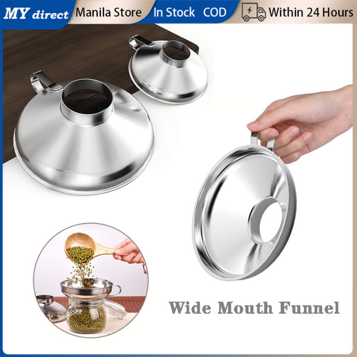 1PC Wide Mouth Funnel Stainless Steel Canned Funnel With Handle for ...