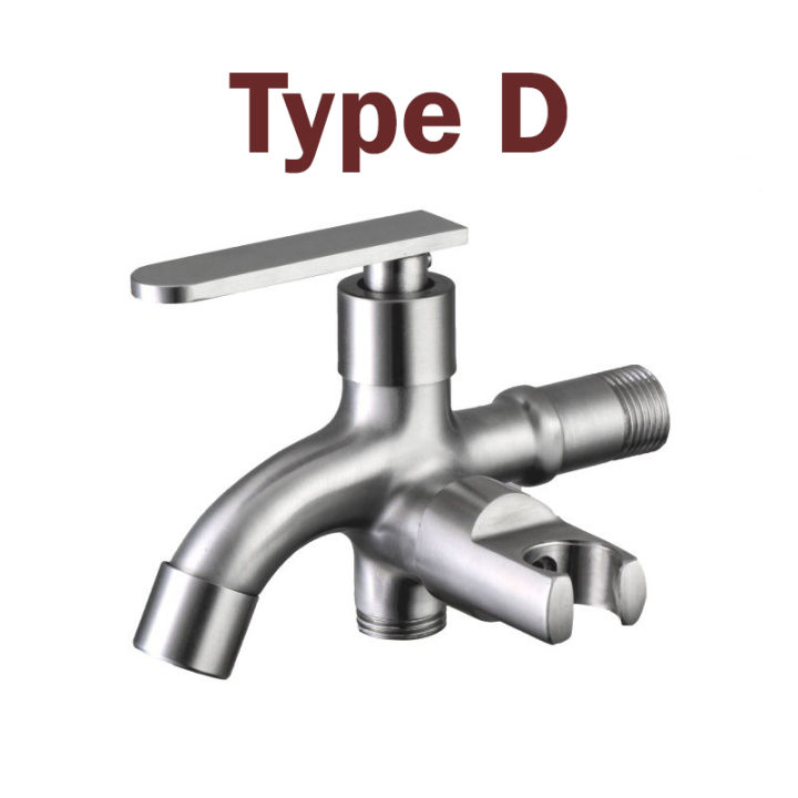 SUS304 Stainless Steel Two Way Tap 1 In 2 Out Multifunctional 2 Head ...