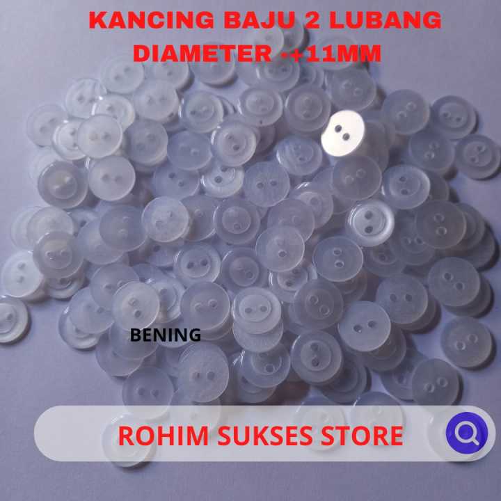 Kancing Baju Kemeja Seragam Dinas Gepeng Lobang -+11mm Lubang 2 ISI ...