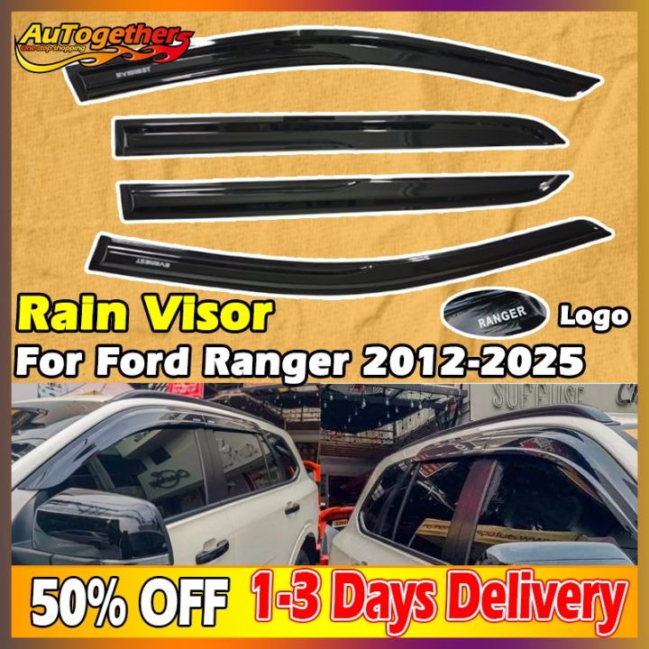 Window Rain Door Visor for Ford Ranger 2012 - 2025 All Model Black ...