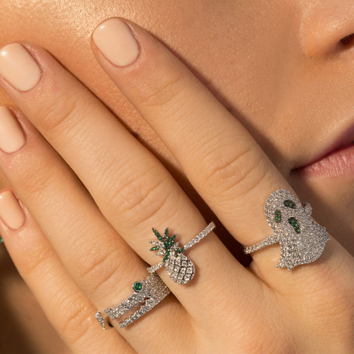 APM Monaco pineapple modeling ring female fun cute fashion personality ...