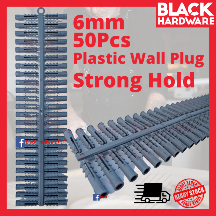 Black Hardware 6mm PVC Plastic Pvc Nylon Drill Bit Wall Concrete ...