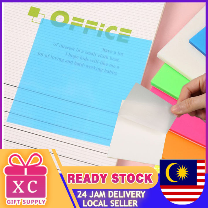 Transparent Waterproof Sticky Notes 50 sheets per pc Student School ...