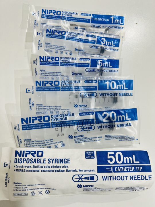 Syring Nipro ไซริงค์ ไซริ้ง หลอด-กระบอกฉีดยา 1ml/3ml/5ml/10ml/20ml/50ml ล้างจมูก ป้อนยาเด็ก ขาย ...