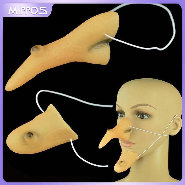 Mippos Witch Fake Nose and Chin Wicked Long Prosthetic Nose Face Part ...