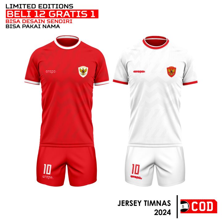 KAOS TIMNAS INDONESIA 2024 BISA PAKAI NAMA | Lazada Indonesia