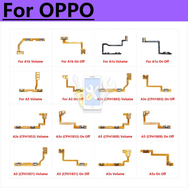 For OPPO A1k A3 A3s A5 A5s Power Switch Volume Button Ribbon Flex Cable ...