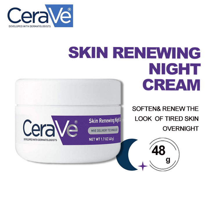 CeraVe Night Cream for Face, Skin Renewing Night Cream with Hyaluronic ...
