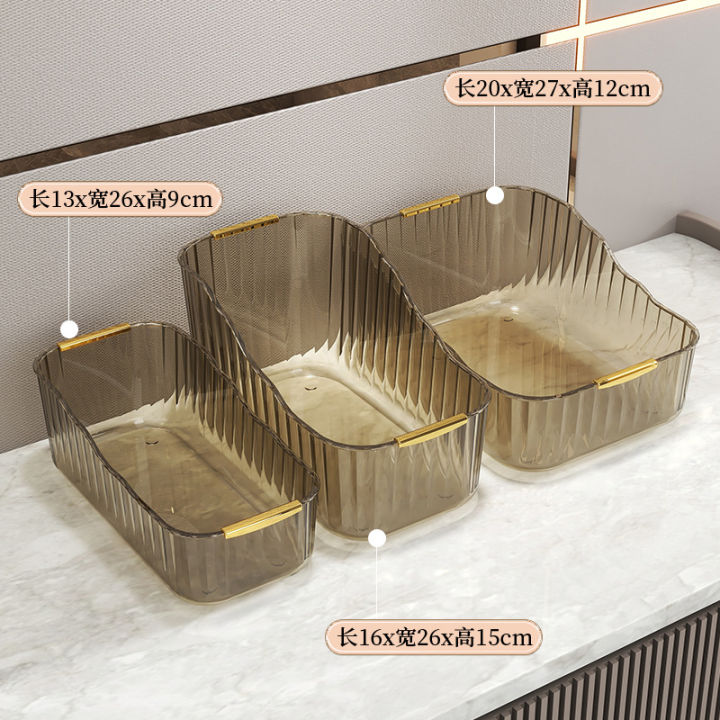 Gold Rim Container Makeup Holder Beauty Lotion Storage Box Kitchen Home ...