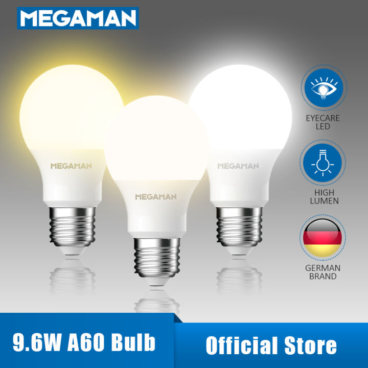 MEGAMAN LED Bulb A60 9.6W E27 3000K/4000K/6500K Ultra Bright EyeCare ...