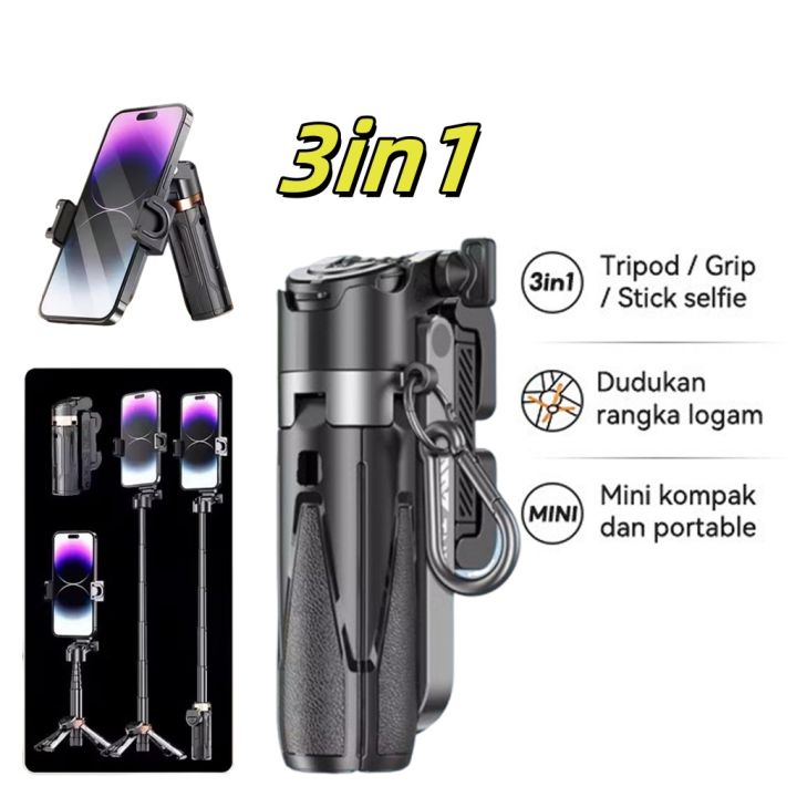 Tripod portabel mini selfie stick remote control tripod tiga-in-one ...