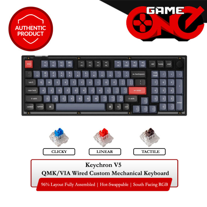 Keychron V5 QMK RGB Fully Assembled Knob Custom Mechanical Keyboard ...