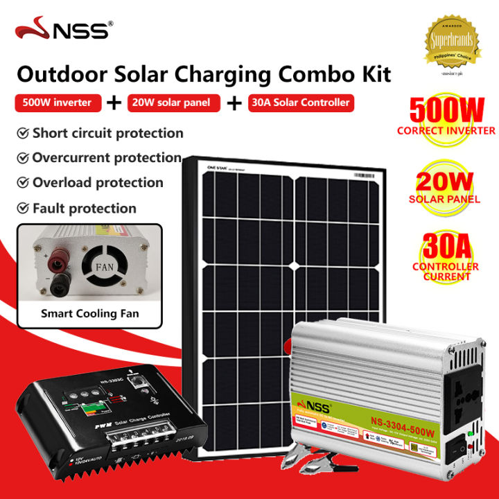 NSS Solar Panel Set For Home With Battery Inverter and Solar Charge ...