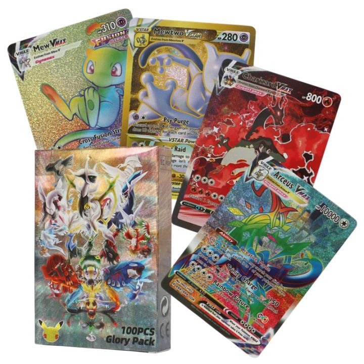 2023 New English Pokemon Cards Holographic EX Vstar Vmax GX Letter With ...