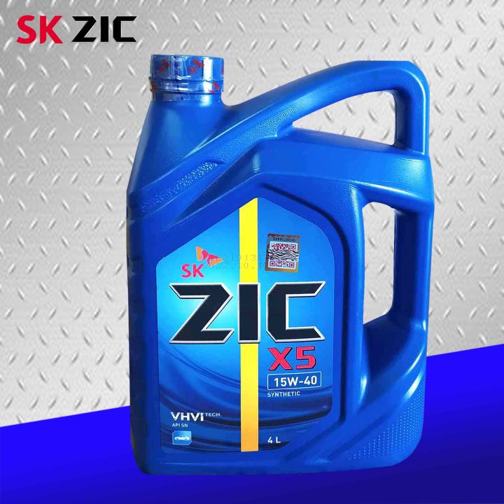 SK ZIC X5 15W-40 Synthetic Motor Oil 1 Gallon ( 4 Liters ) For Gasoline ...