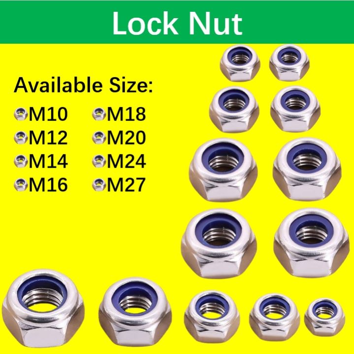 Mago 5-20pcs M10-M27 Galvanized Steel Lock Nut Hexagon Head Lock Nuts ...