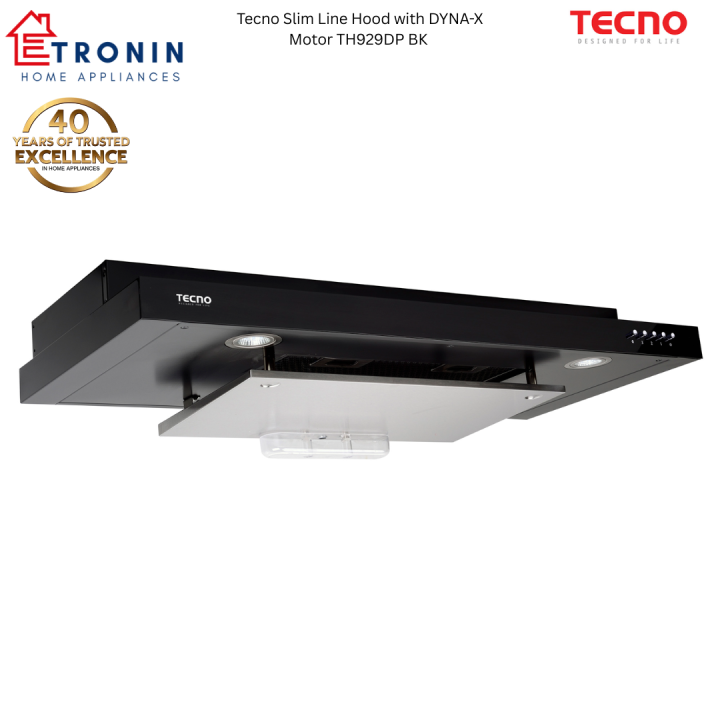 Tecno Slimline Cooker Hood TH929DP | DYNA-X Motor | Black | 90cm Range ...