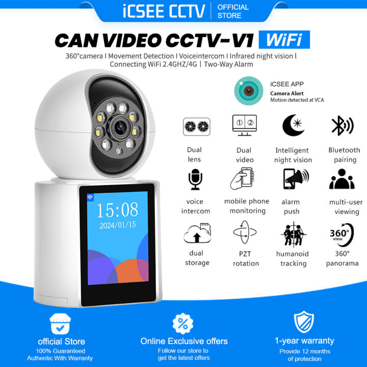 ICSEE CCTV Video Cctv Camera V1 Wireless connect phone 360° for home ...