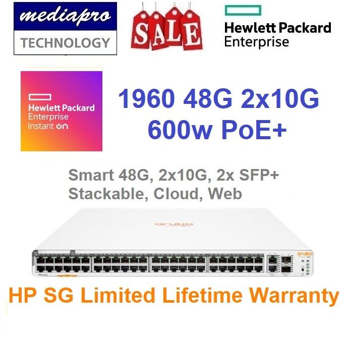 HP / HPE 1960 48G POE++ Aruba Instant On Managed 48-port PoE++ 600w ...