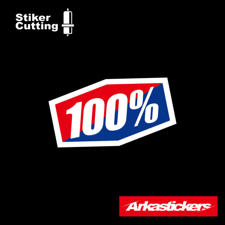 Cutting Stiker 100 PERCENT untuk Motor Mobil Helm dll bisa menyala ...