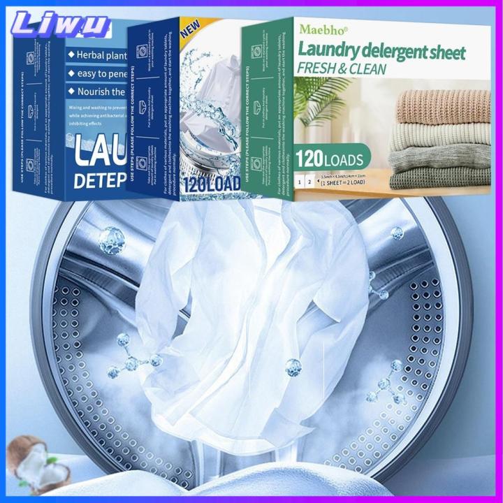 LIWU 120 Sheets/Pack ขนาดพกพา แท็บเล็ตซักผ้า ฟอร์มูลาที่เป็นมิตรต่อ ...