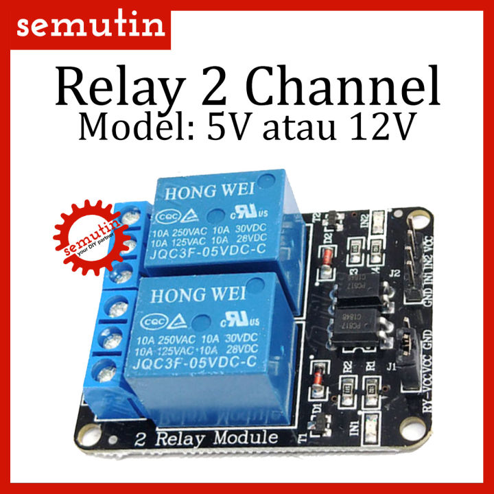 Relay 2 Channel 5V 12V / Module Arduino Optocupler Modul Expansion ...