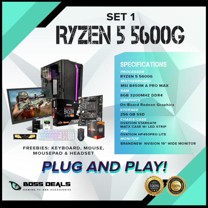 AMD RYZEN 5 5600G DESKTOP PC PACKAGE (ALL BRAND NEW) | Lazada PH