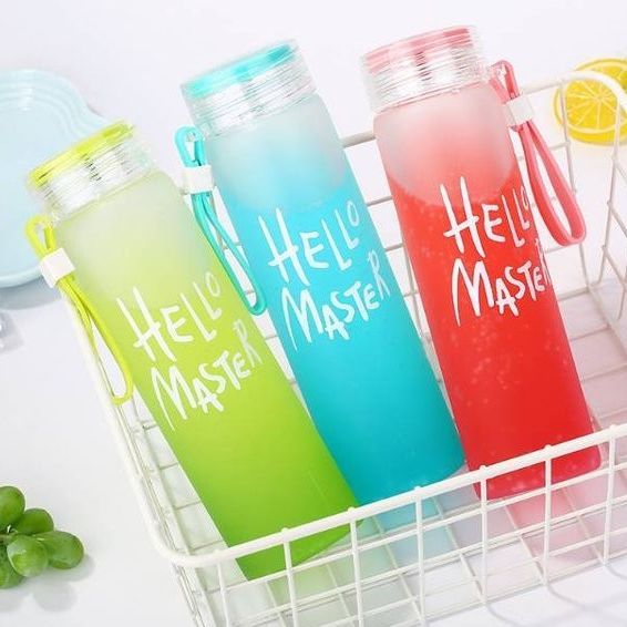 Botol Minum Glass Hello Master Botol Minum Kaca Beling Sporty | Lazada ...