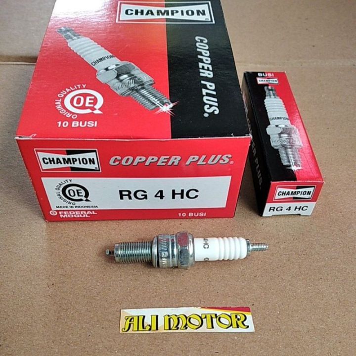 Busi motor CHAMPION RG4HC isi 10 pcs (sepuluh) Busi panjang Vario Beat ...