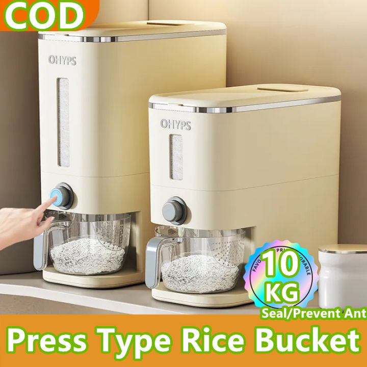 5kg/10KG Automatic Rice Dispenser Storage Grain Dispenser Box With ...