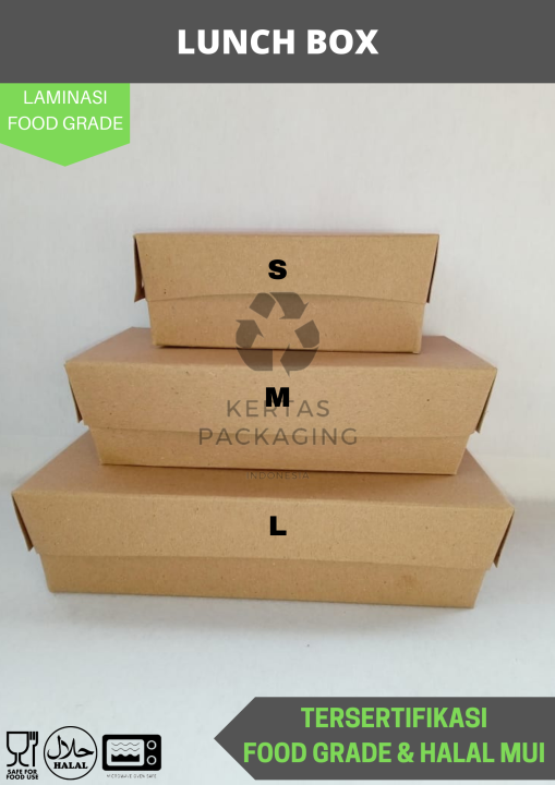 Paper Lunch Box Kraft Full Laminasi S,M& L | Kotak Makan Bahan Kraft ...