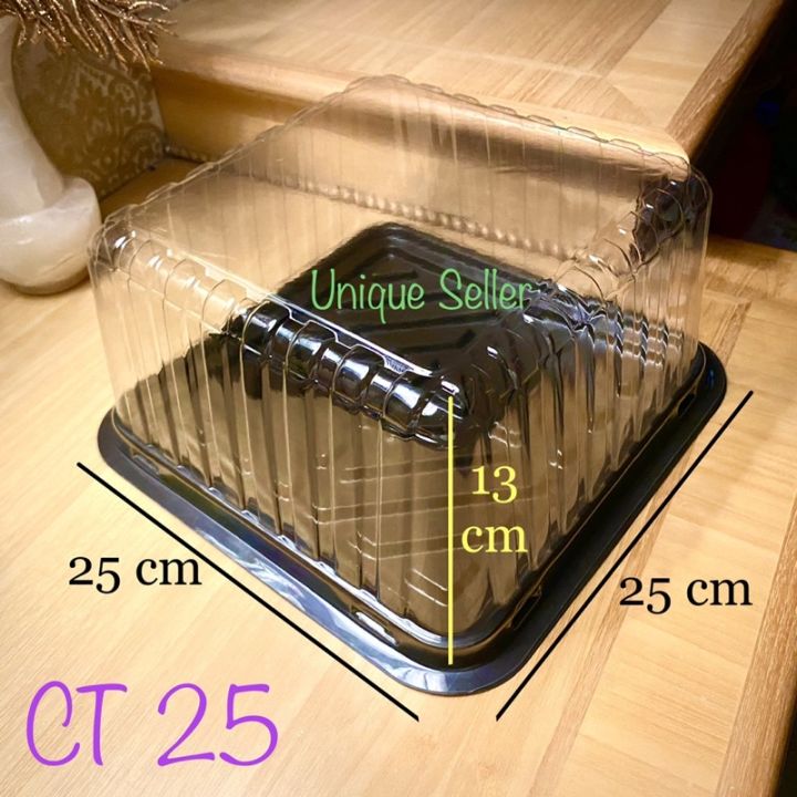 Mika Cake Tray 25 cm Tinggi 13 cm / CT 25 Kotak / Mika Kue Tart 25 cm ...