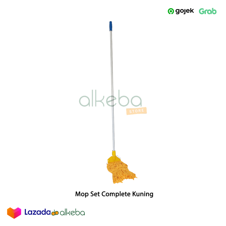Mop set complete warna Kuning / pel medis Kain Pel Satu set Refill ...