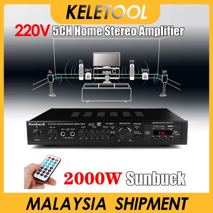 Sunbuck 2000w 298BT Bluetooth Digital Car speaker AV amplifier Stereo ...