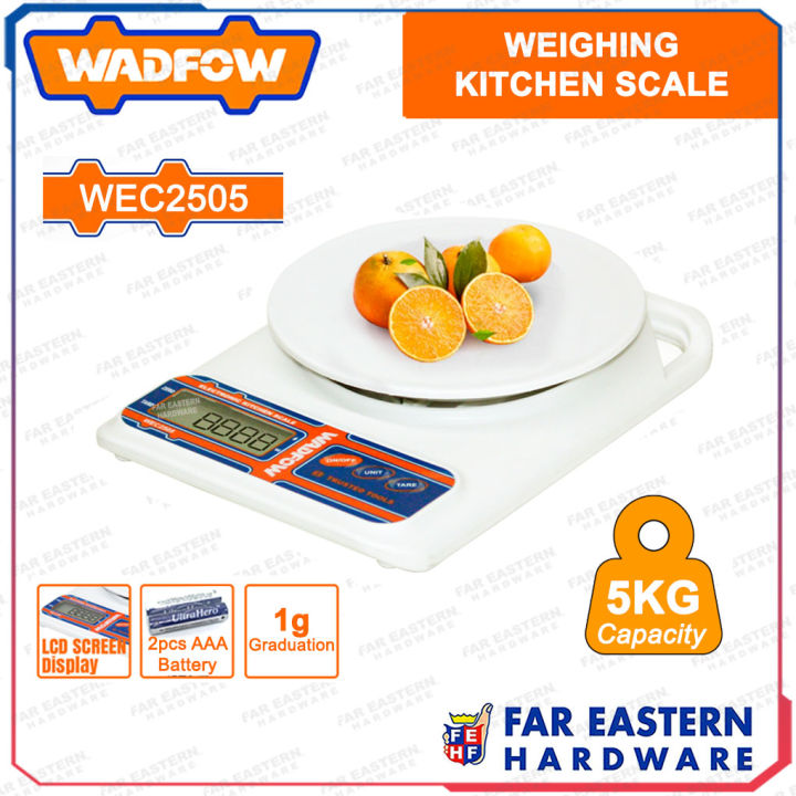 WADFOW Electronic Digital Weighing Kitchen Scale 5Kg WEC2505 WFMT ...