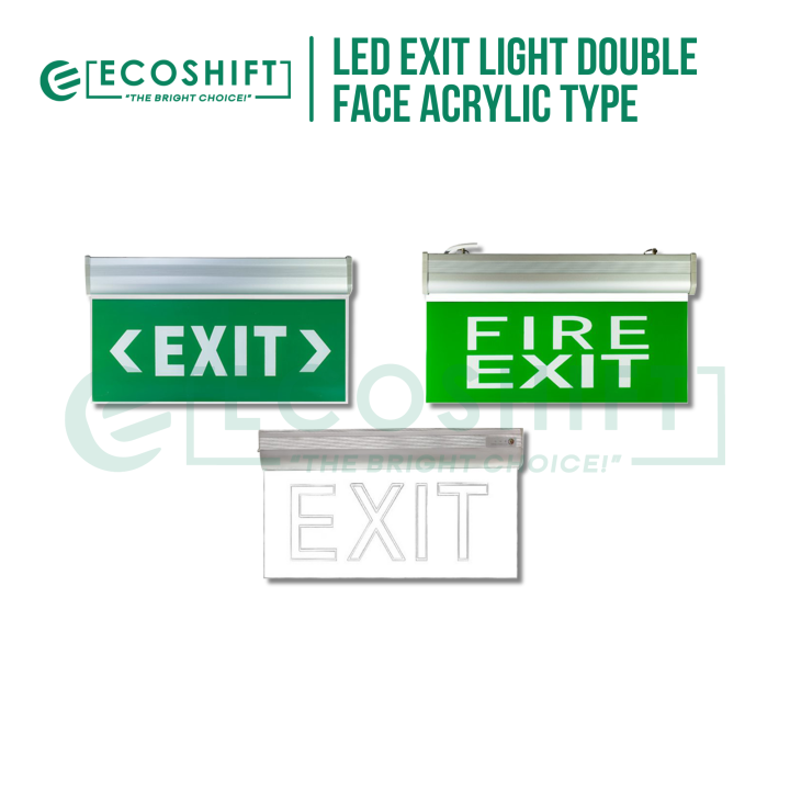 Ecoshift LED Exit Light Acrylic Type Double Face | Lazada PH