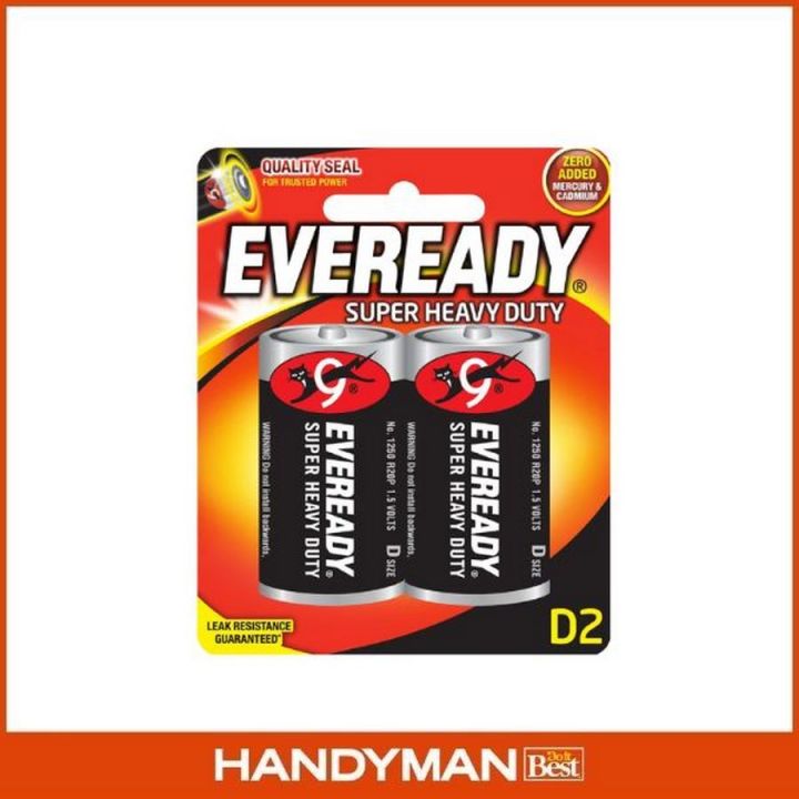 Eveready Super Heavy Duty Battery D 2s, Black (1250 BP2N) | Lazada PH