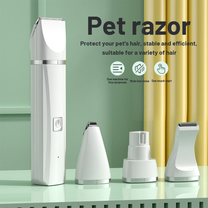 4 In 1 Professional Electric Pet Hair Clipper Dog Cat USB Rechargeable ...