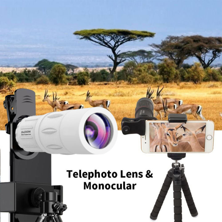 APEXEL Putih 28X Lensa Kamera Zoom Lens Universal 18x25 Zoom Handphone ...