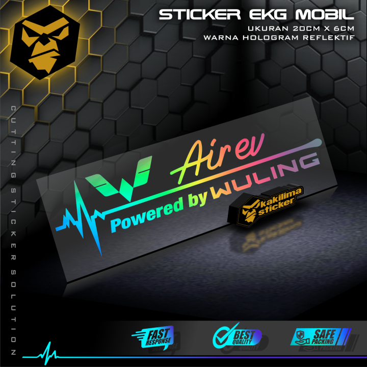 Sticker EKG Logo Mobil Wuling Confero, Cortez, Almaz, Air ev dll ...