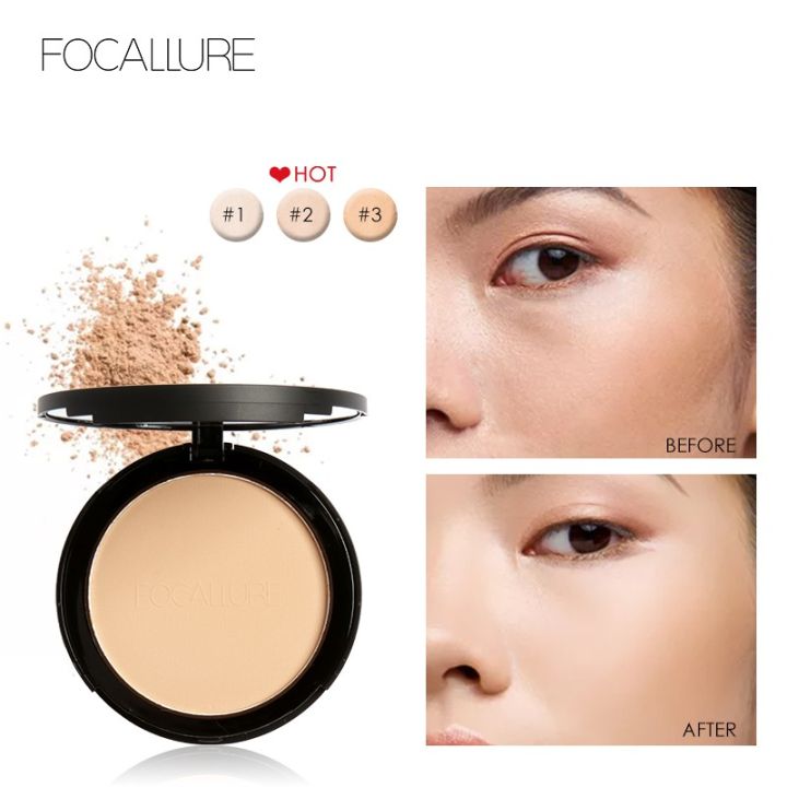 FOCALLURE Pressed Powder with Sponge 3 Colors FA15 | Lazada PH