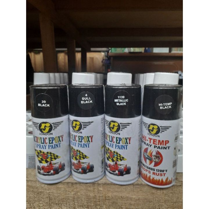 cat semprot Rj London // hitam mengkilap // hitam metalik // hitam doff ...