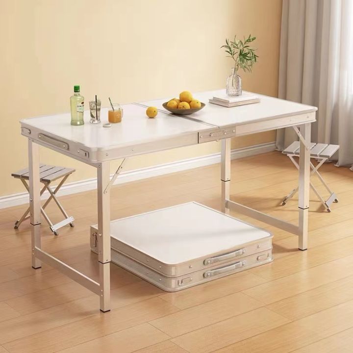 SLM Portable Large Folding Table with Foldable Steel Legs Premium Heavy Duty Rectangular Fold-in ...