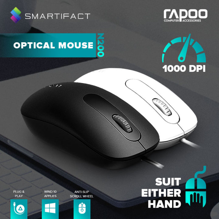Rapoo N200 / N120 / N1200USB Wired Mouse 1000 DPI Optical Office Mouse ...