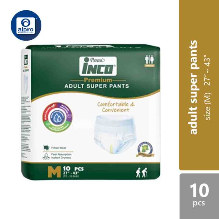 Pureen Inco Premium Adult Super Pants | Size: M (10 Pcs/pack) | Lazada
