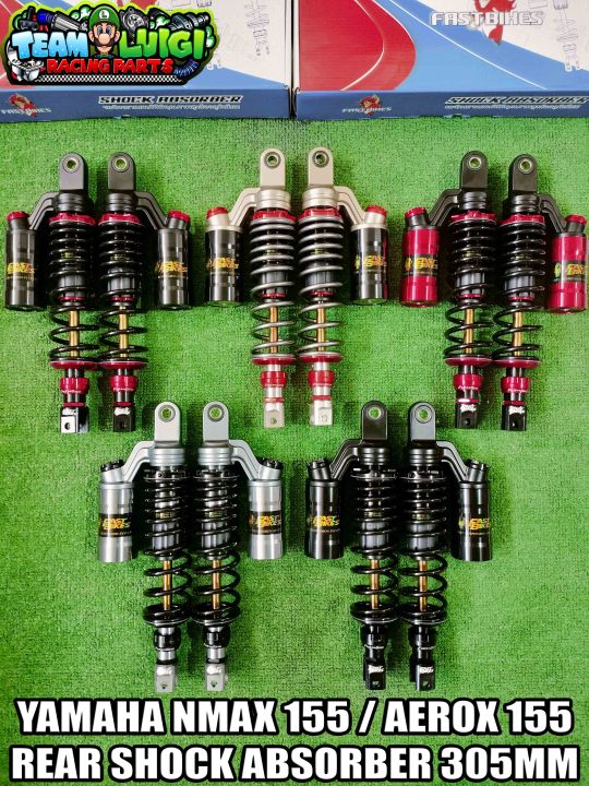 FASTBIKES YAMAHA AEROX 155 REAR SHOCK ABSORBER W/TANK 305MM FULLY ADJUSTABLE REBOUND AND ...