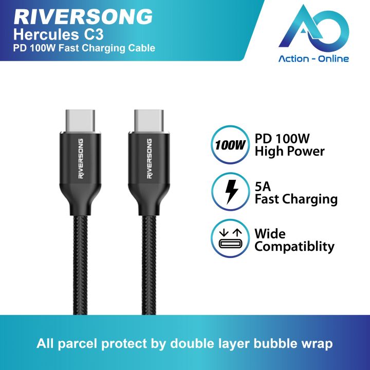 (Ready Stock) Riversong Hercules C3 PD Fast Charging Cable PD 100W High ...