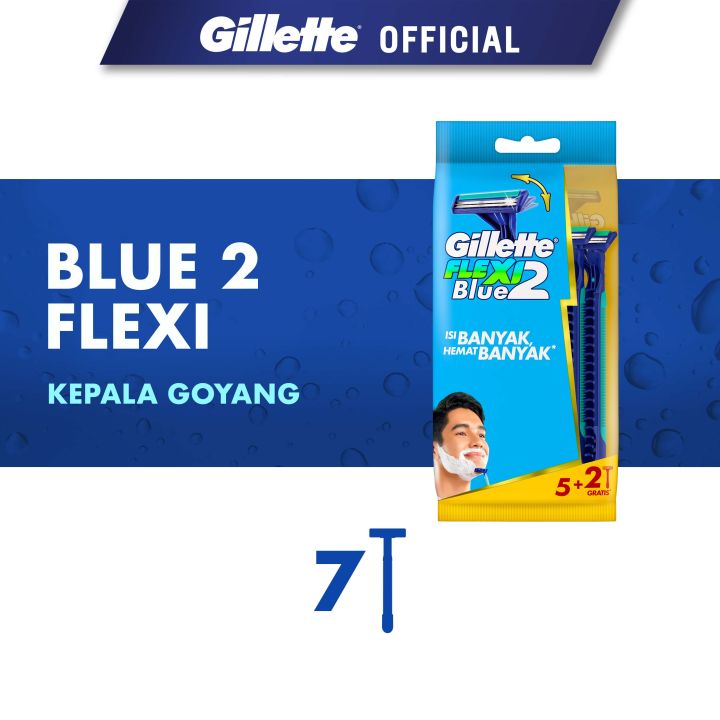 Gillette Alat Cukur Blue 2 Flexi Razor isi 5 FREE 2 | Lazada Indonesia