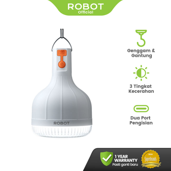 ROBOT Emergency Lamp Rechargeable 2400mAh Lampu Camping Gantung Solar ...